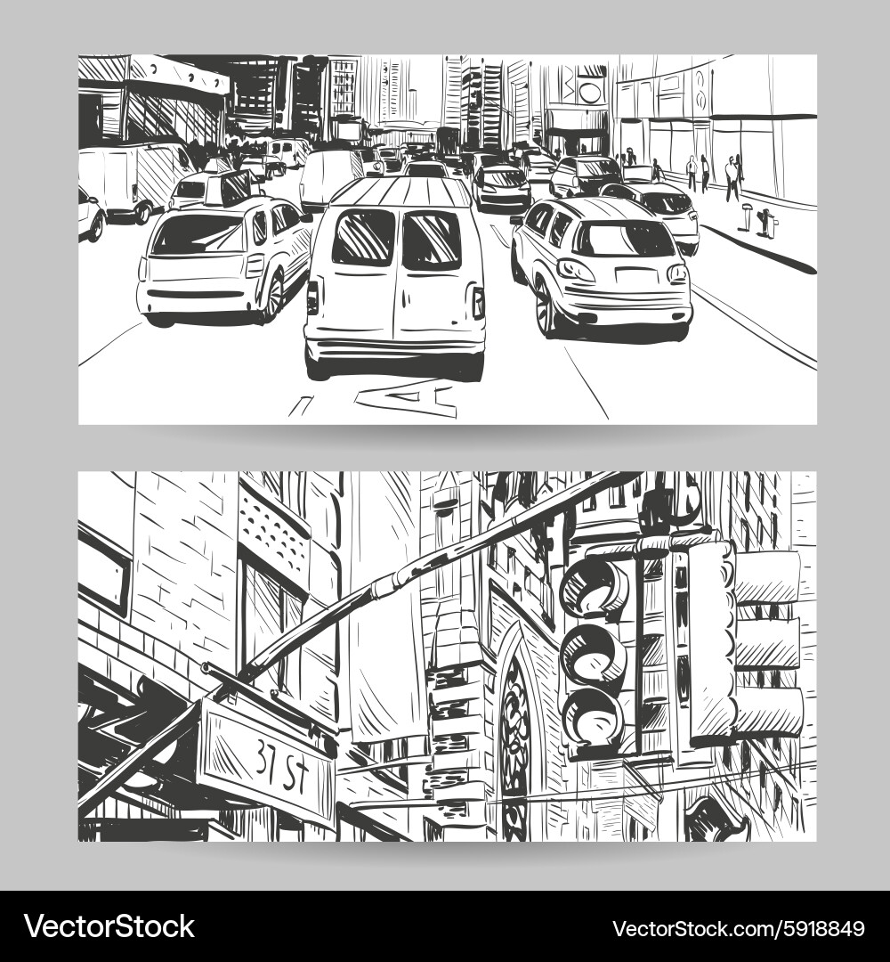 City banner design elements set Royalty Free Vector Image