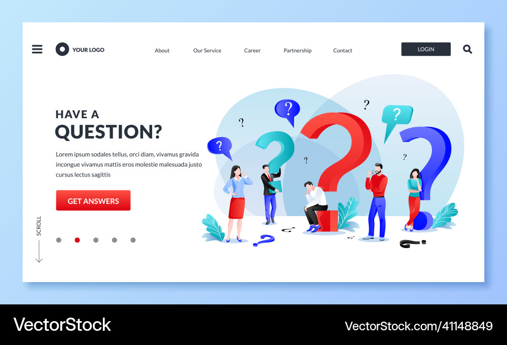 Frequently asked questions faq answers Royalty Free Vector