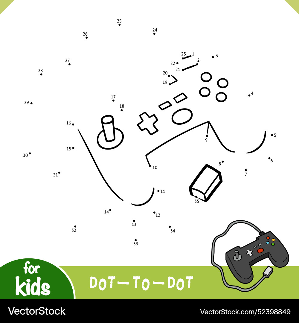 Numbers game education dot to for kids Royalty Free Vector