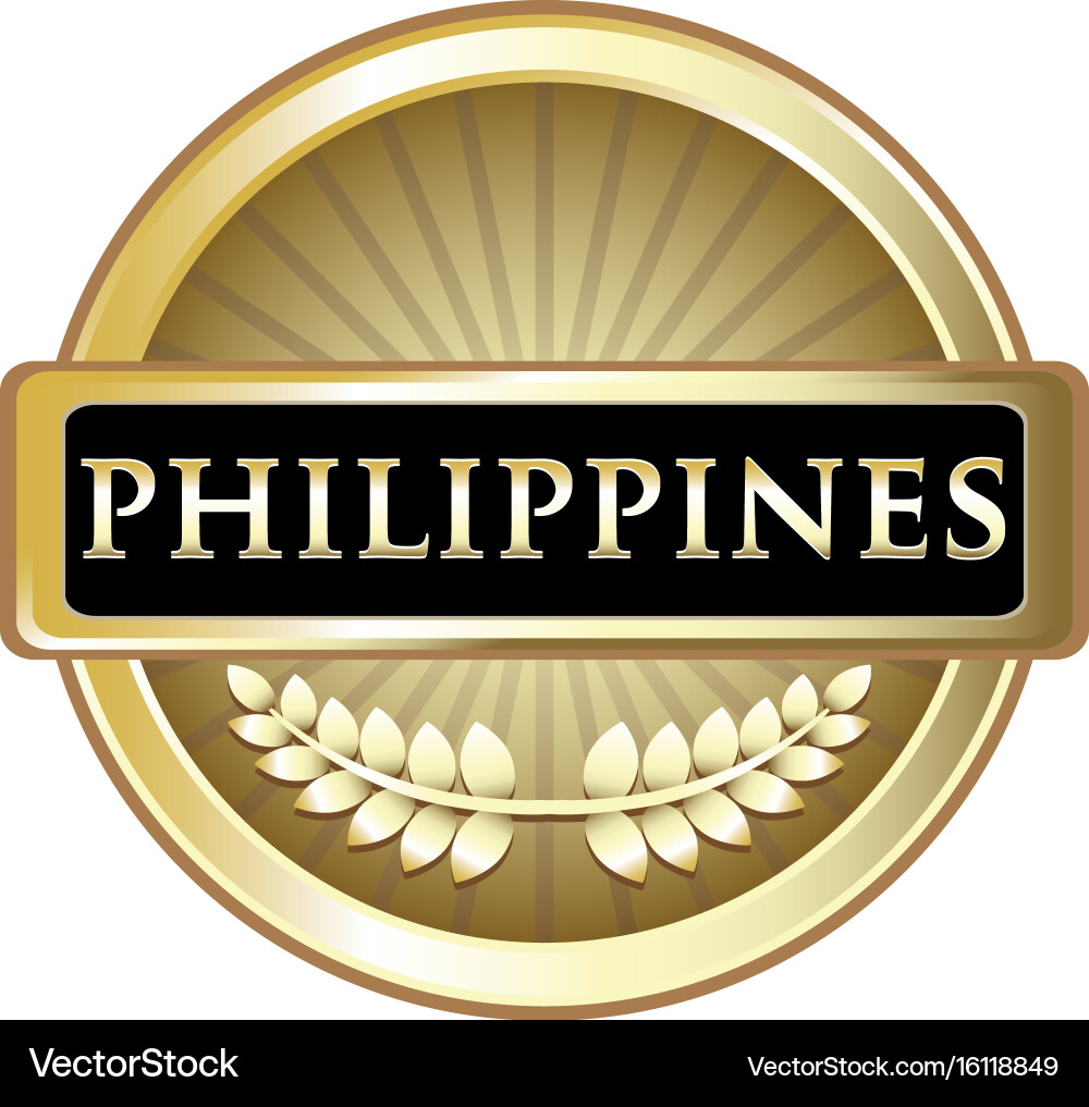 Philippines gold icon Royalty Free Vector Image