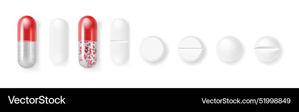 Pills and capsules medicines tablets Royalty Free Vector
