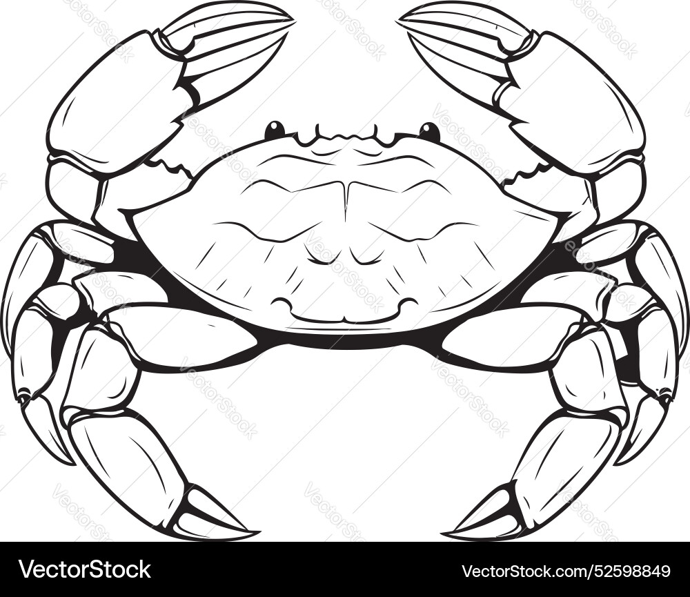 Shellfish sovereignty crab thick outline design Vector Image