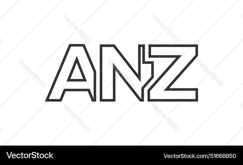 Anz logo design template with strong and modern Vector Image