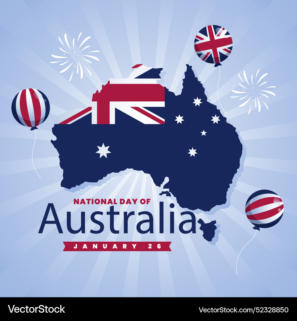 Australia day celebration with australian map Vector Image