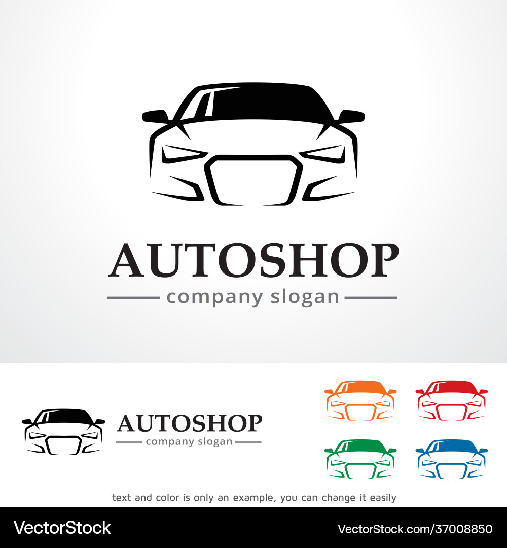 Auto shop logo template design Royalty Free Vector Image