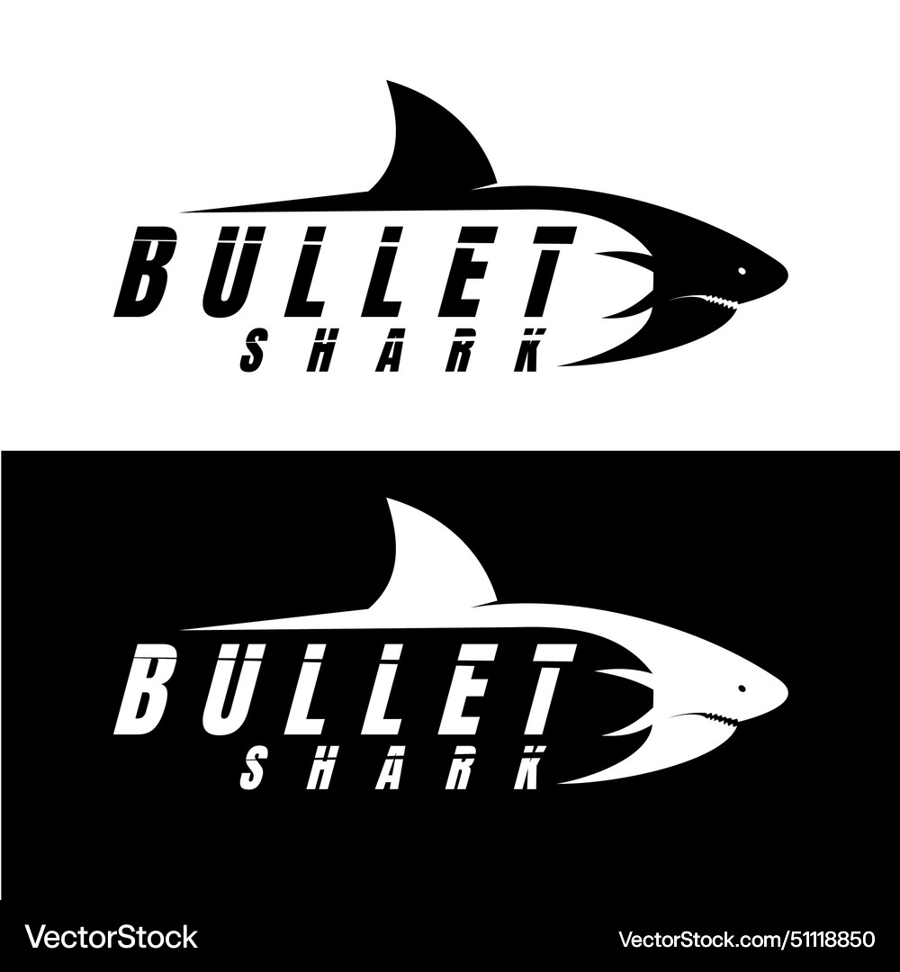 Bullet shark logo design Royalty Free Vector Image