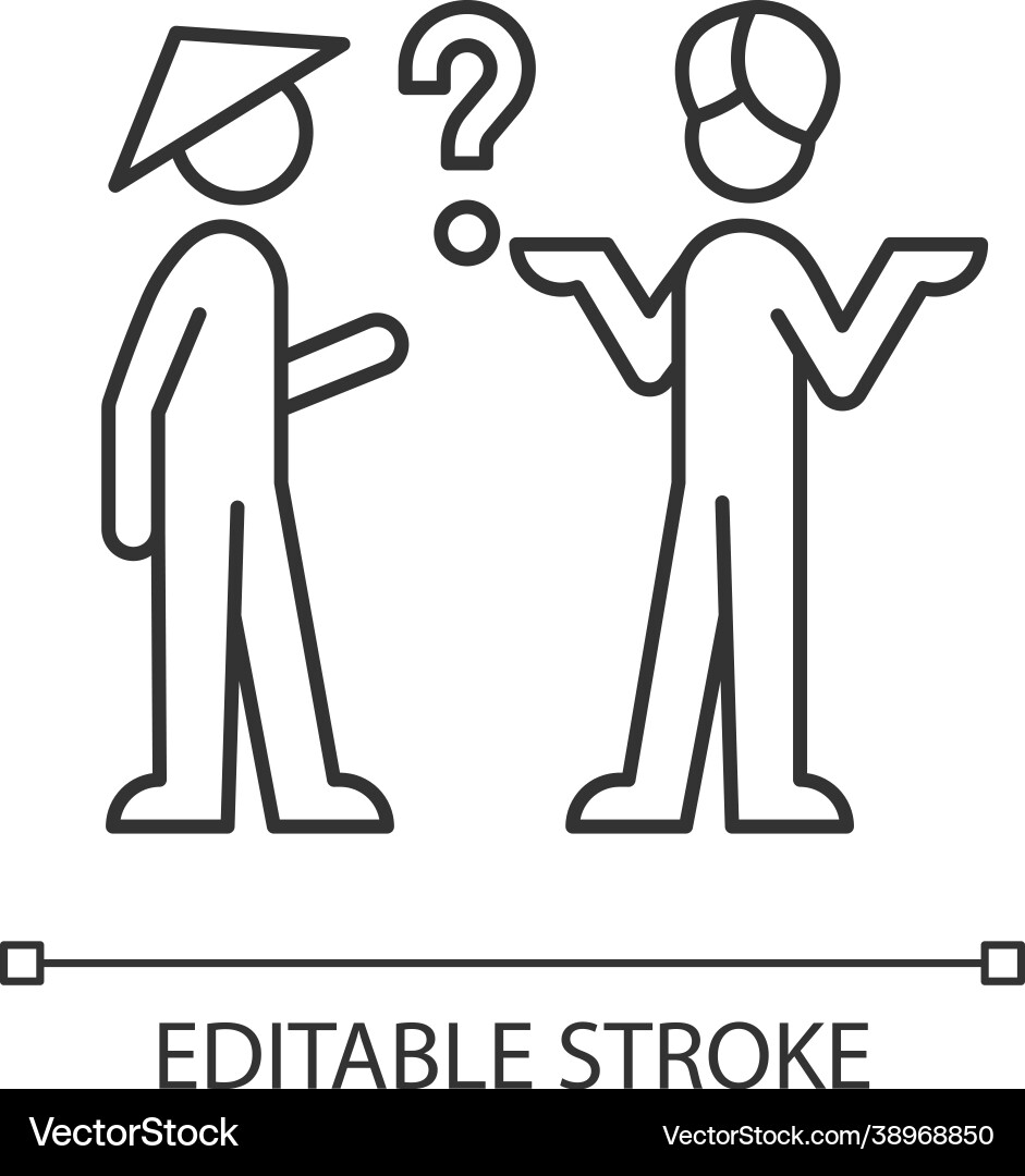 Cultural barriers linear icon Royalty Free Vector Image