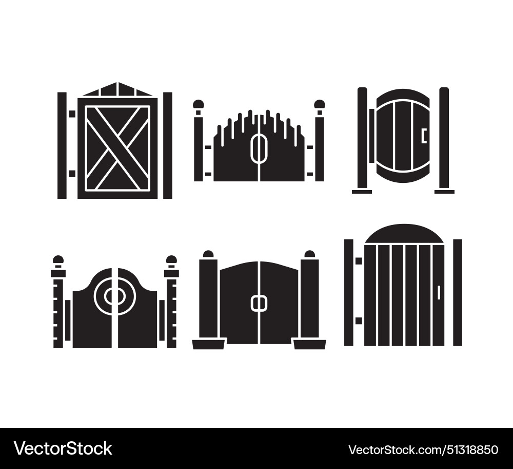 Gate and fence icons Royalty Free Vector Image