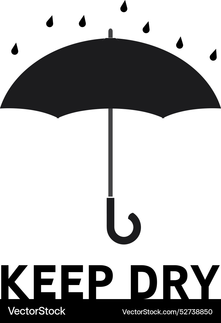 Keep dry with umbrella icon package Royalty Free Vector