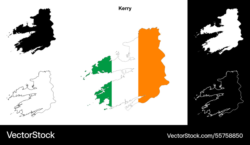 Kerry outline map Royalty Free Vector Image - VectorStock