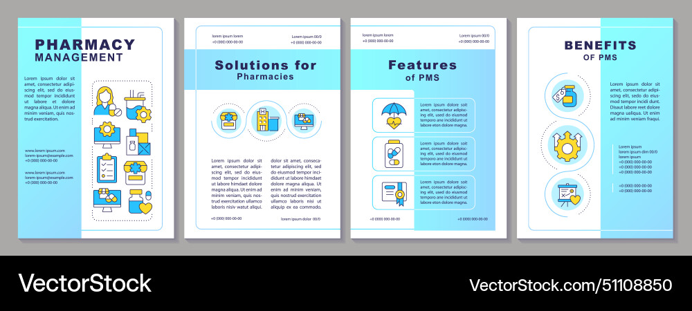 Pharmacy management system brochure template Vector Image