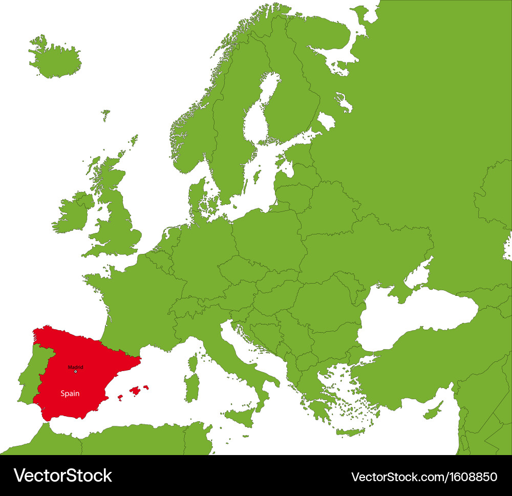 Spain map Royalty Free Vector Image - VectorStock