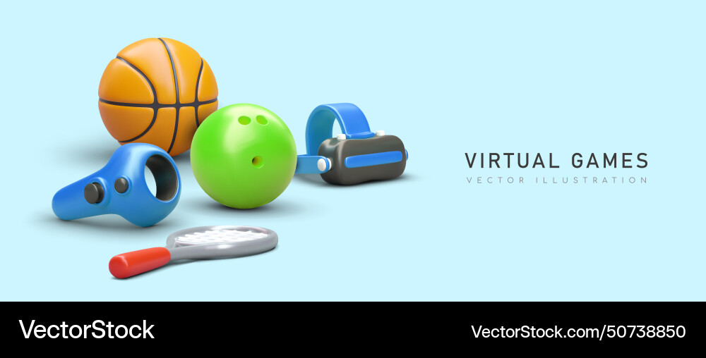 Virtual games computer competitions championships Vector Image
