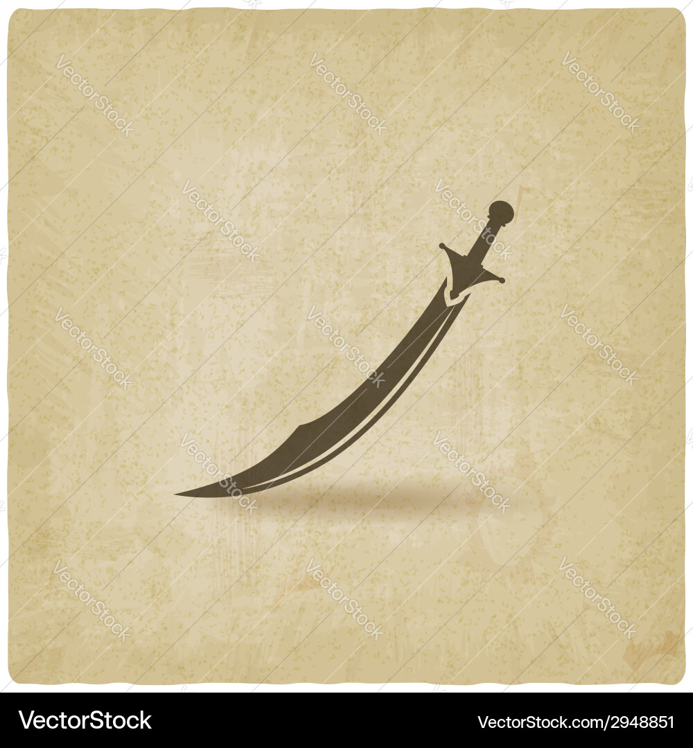 Arabian saber scimitar old background Royalty Free Vector