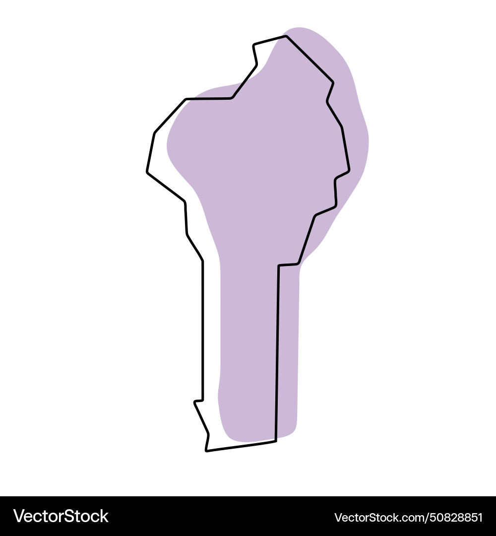 Benin simplified map Royalty Free Vector Image