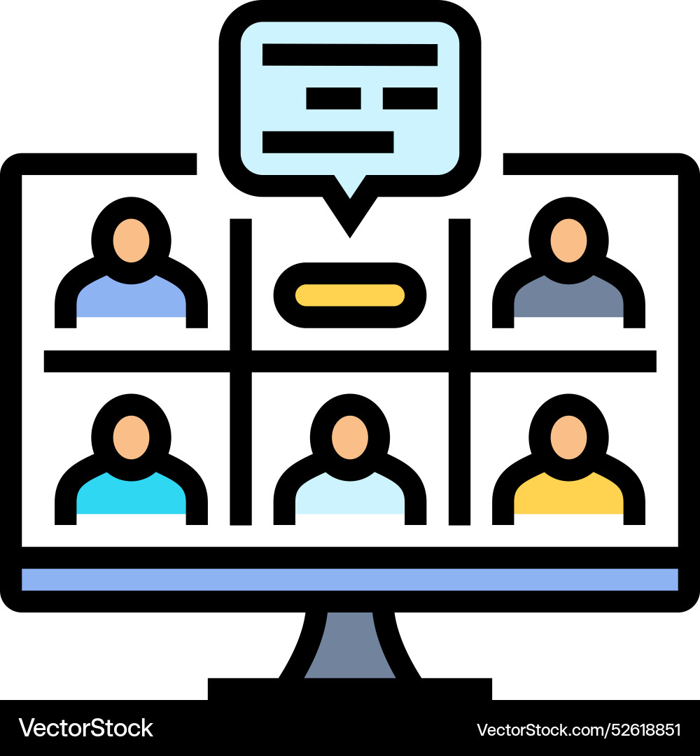 Breakout sessions virtual conference color icon Vector Image