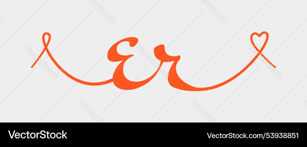 Er initial wedding monogram calligraphy hand Vector Image