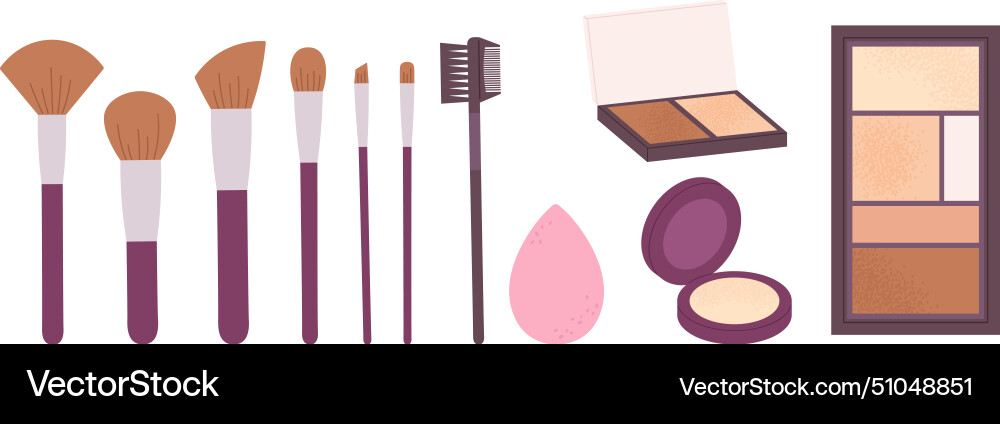 Face contouring cosmetics tools and equipment Vector Image