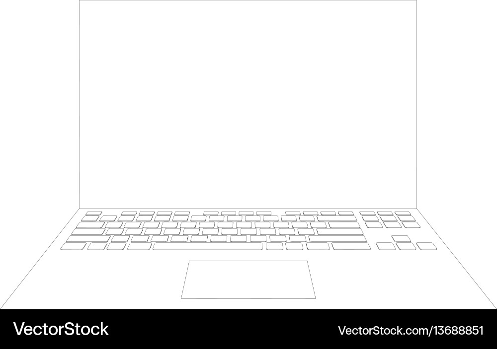 Laptop sketch Royalty Free Vector Image - VectorStock
