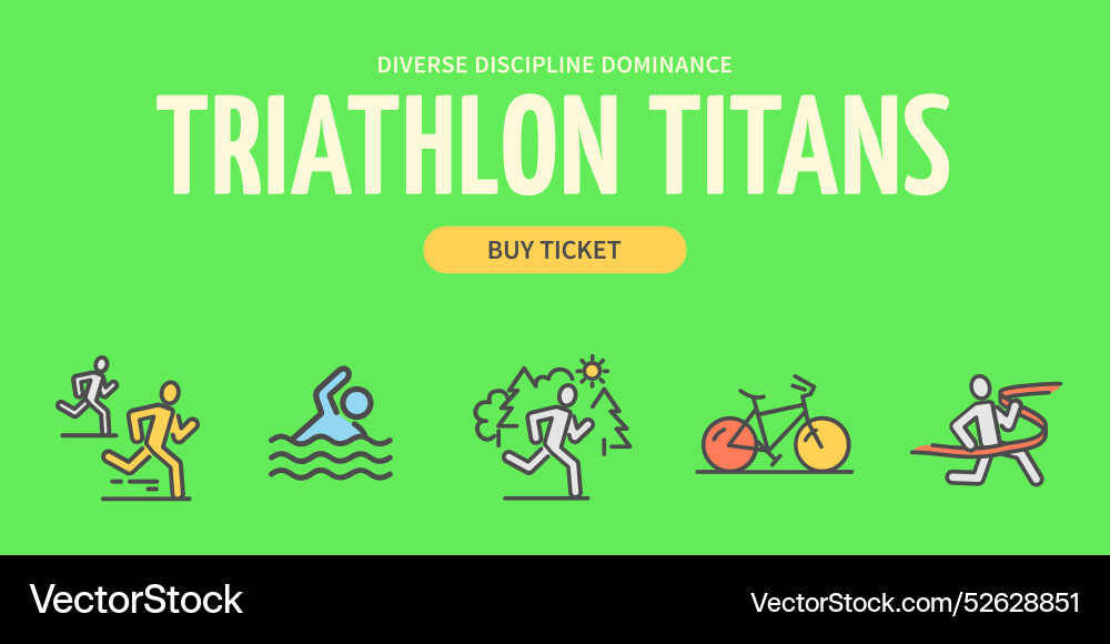 Marathon triathlon titans concept horizontal Vector Image