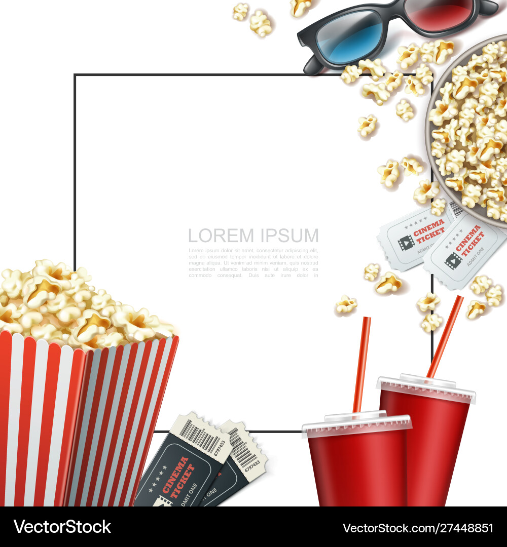 Realistic cinema elements template Royalty Free Vector Image