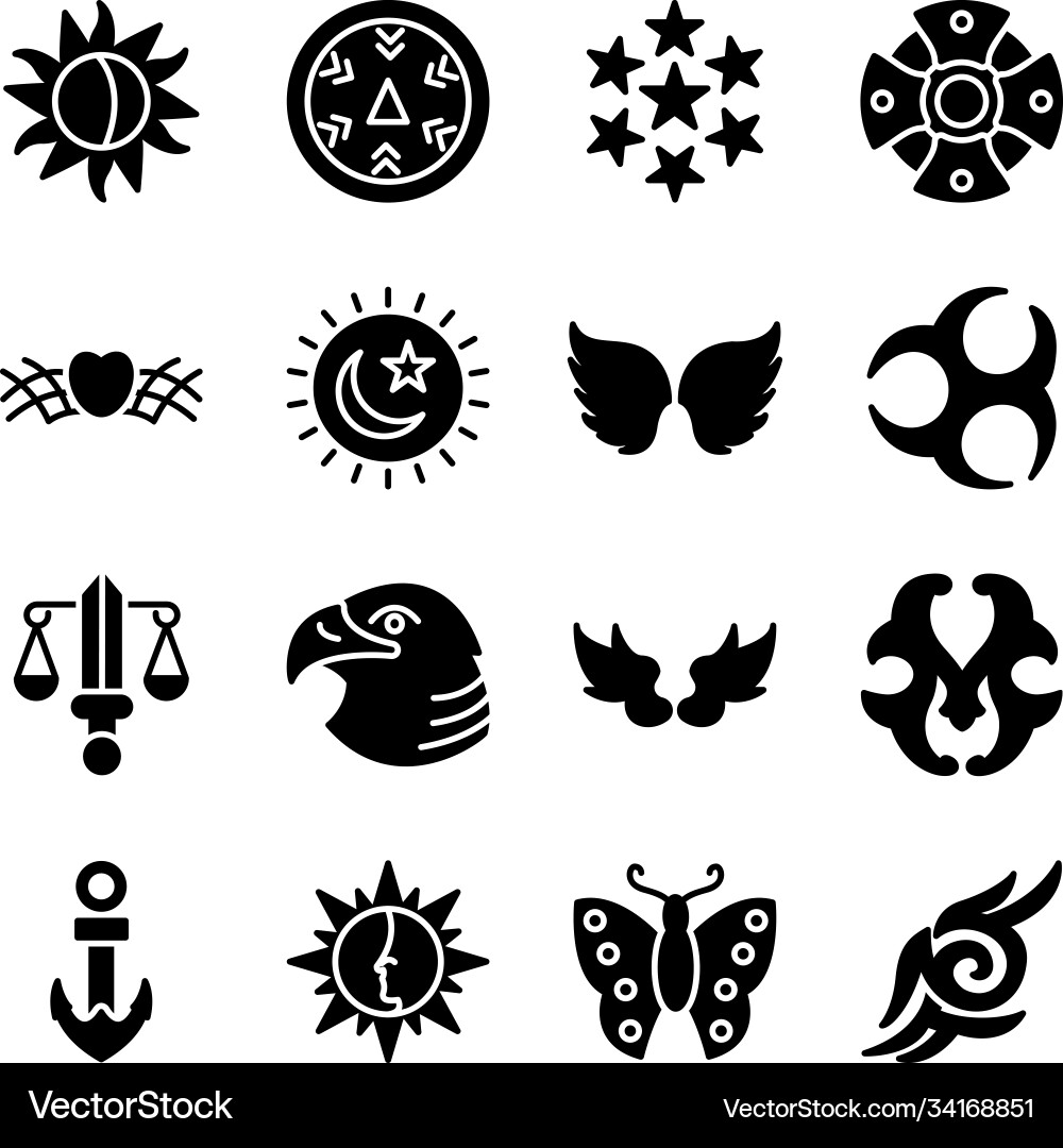 Tattoo ideas icons Royalty Free Vector Image - VectorStock