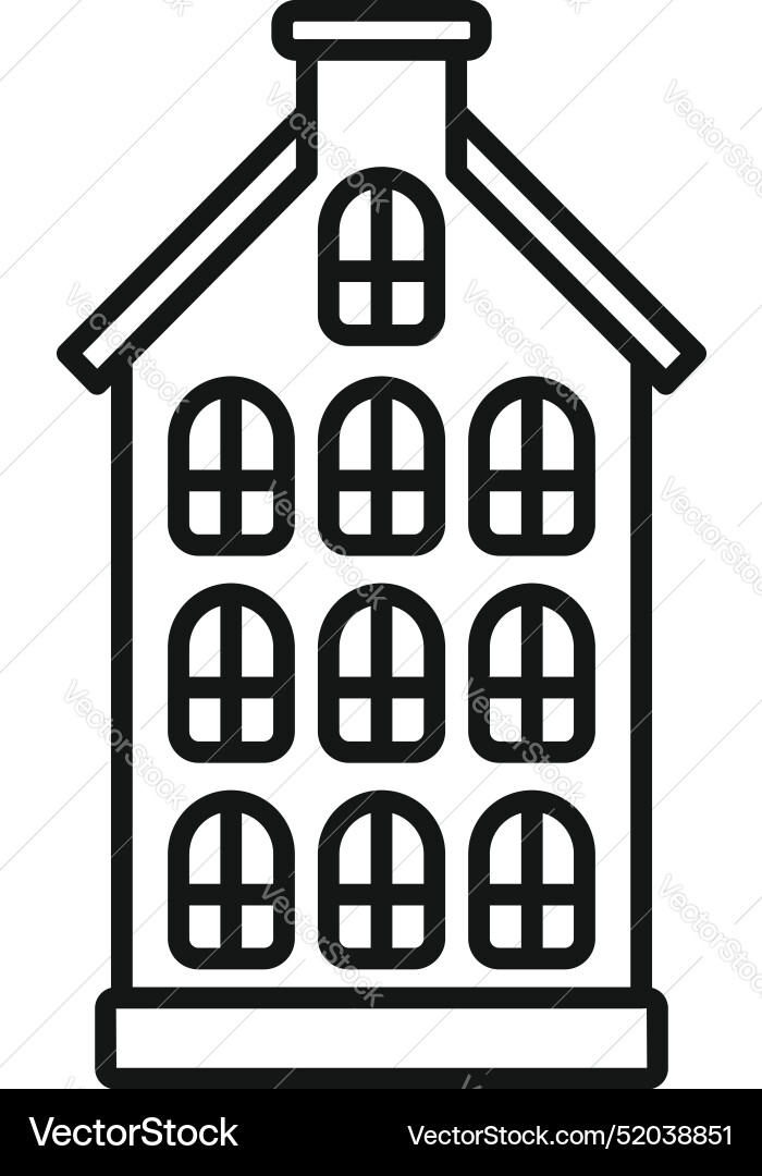 Traditional dutch house facade with windows Vector Image