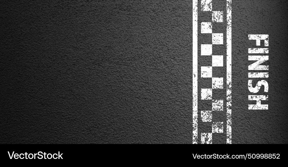 Asphalt road with white finish line marking Vector Image