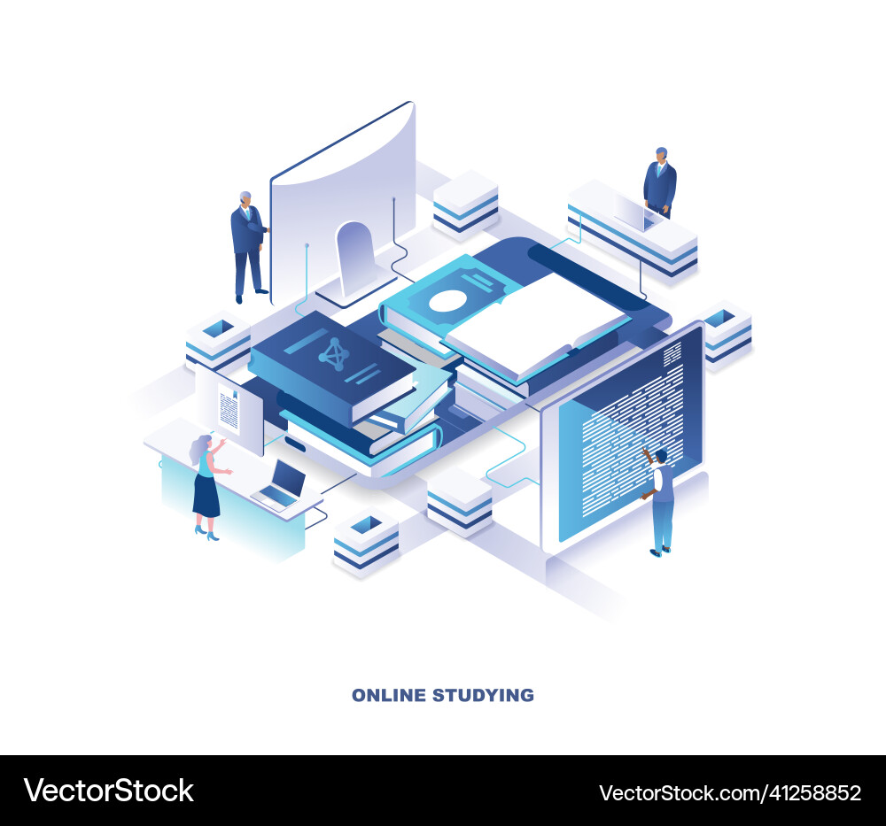 Distant education online learning digital Vector Image