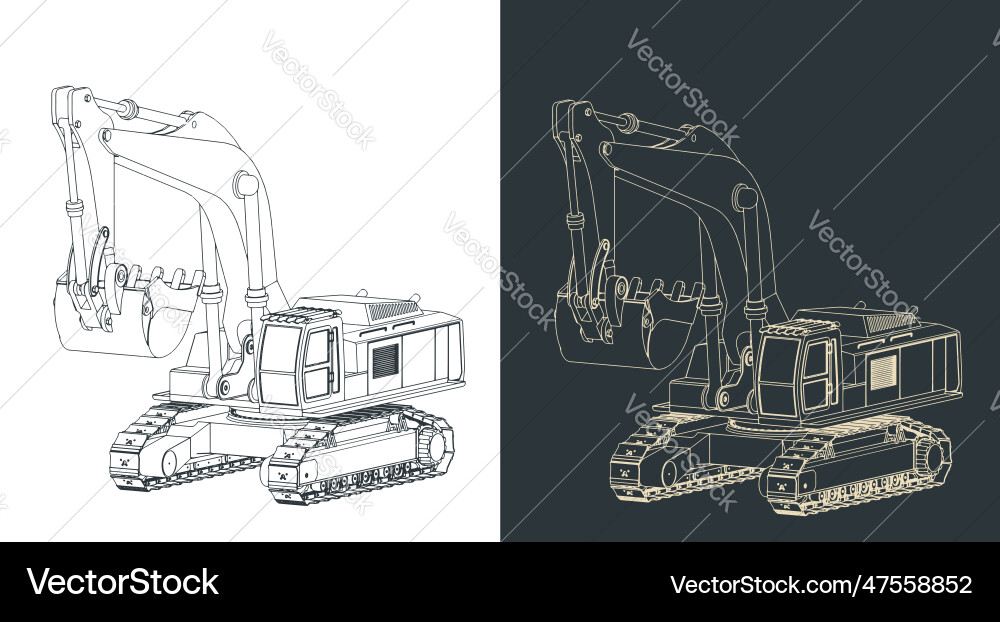 Excavator Royalty Free Vector Image - VectorStock