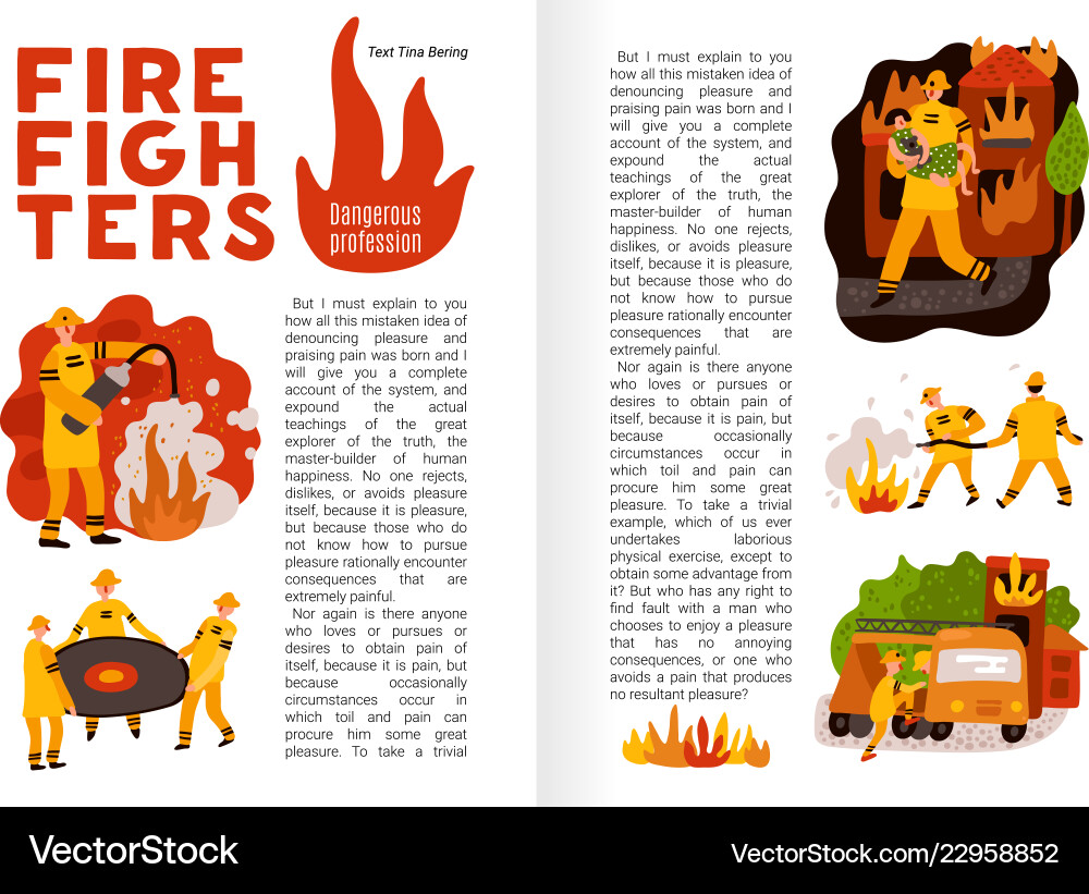 Fire fighting flat infographics Royalty Free Vector Image