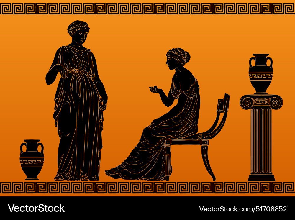 Greek women Royalty Free Vector Image - VectorStock