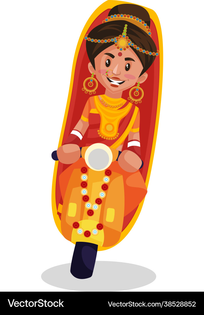 Indian bride cartoon character Royalty Free Vector Image