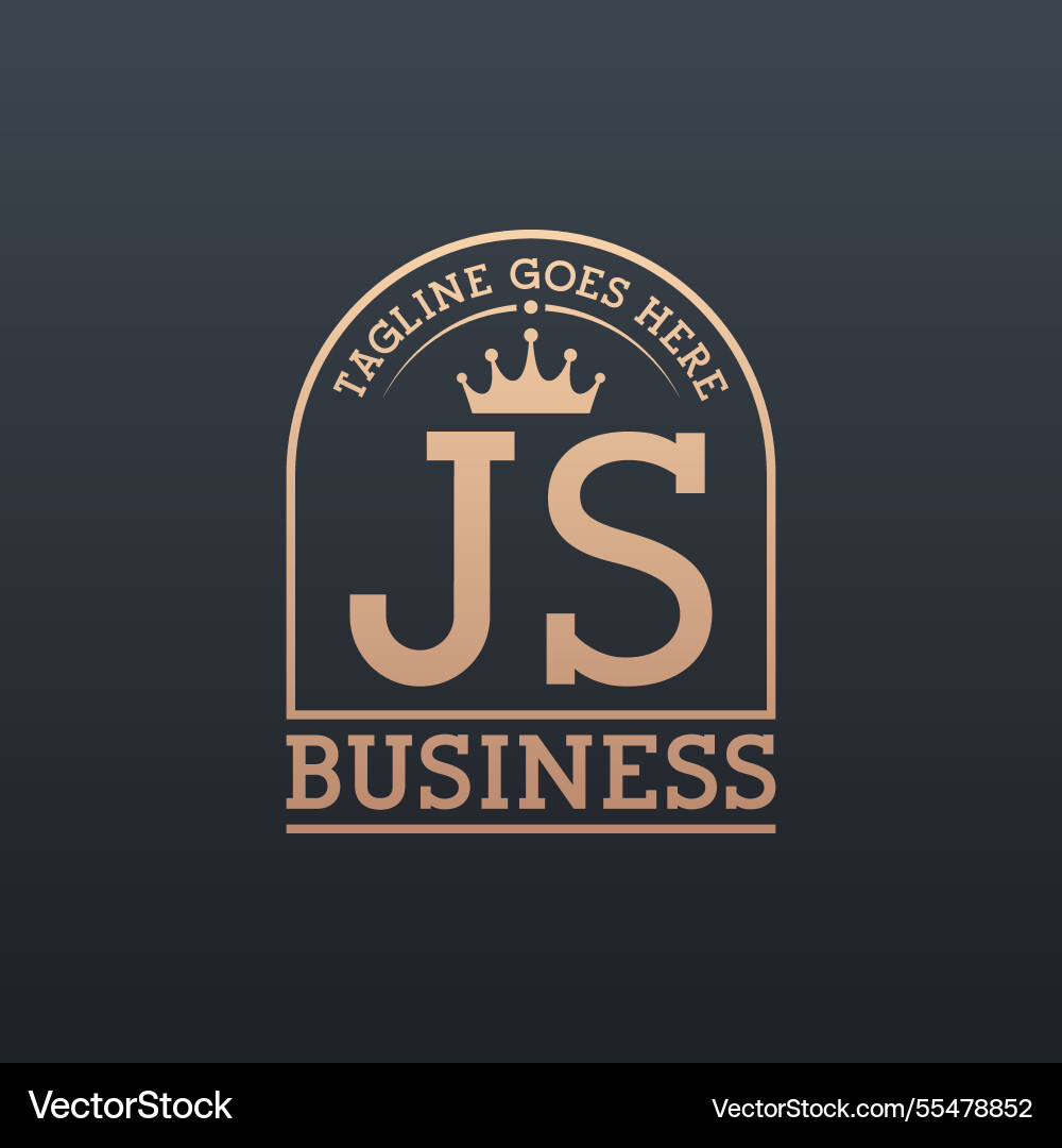 Luxury js logo with crown elegant letter Vector Image