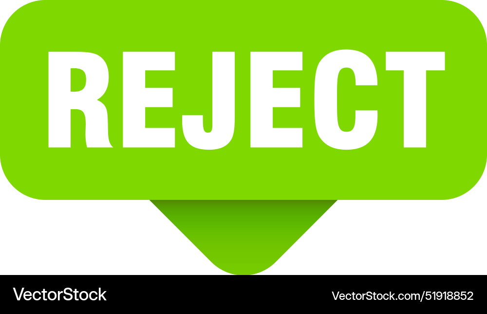 Reject sticker reject sign on transparent Vector Image