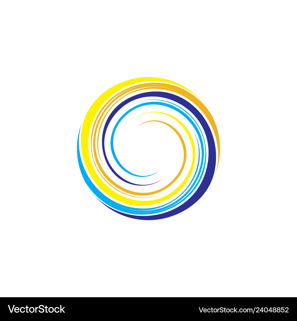 Spiral circle wave sun and water ocean logo Vector Image