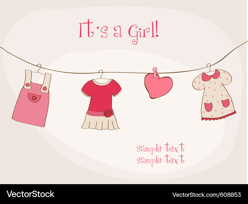 Baby shower card with place for your text Vector Image