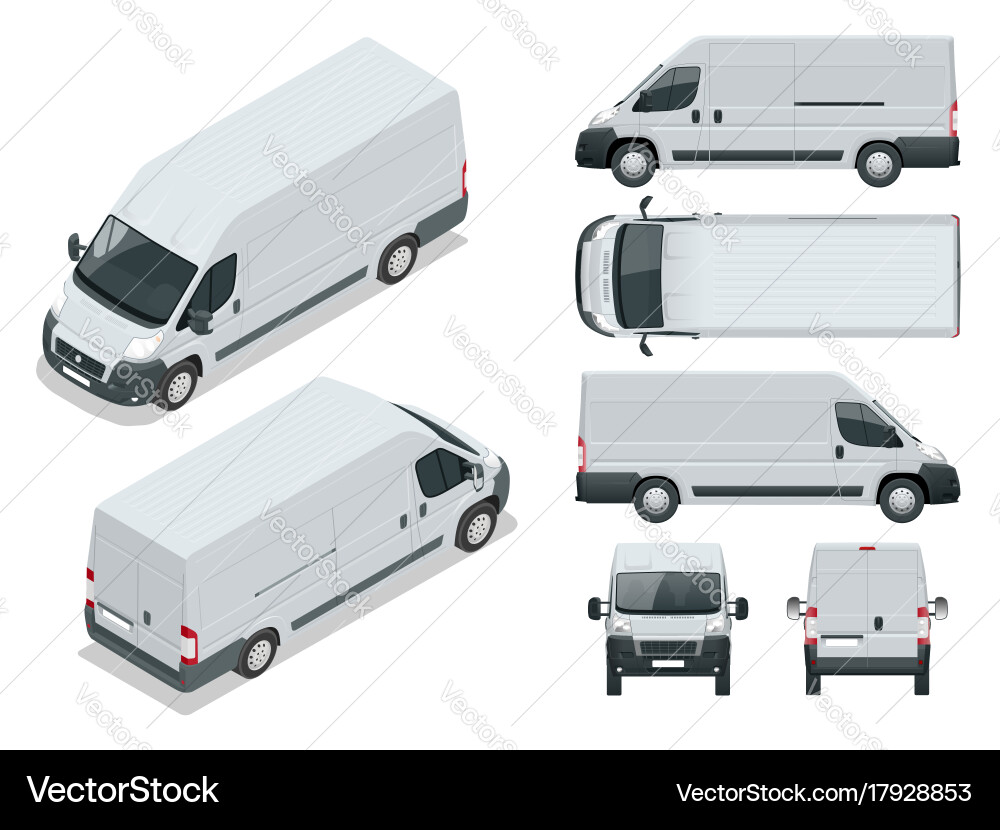 Commercial vehicle logistic car cargo minivan Vector Image