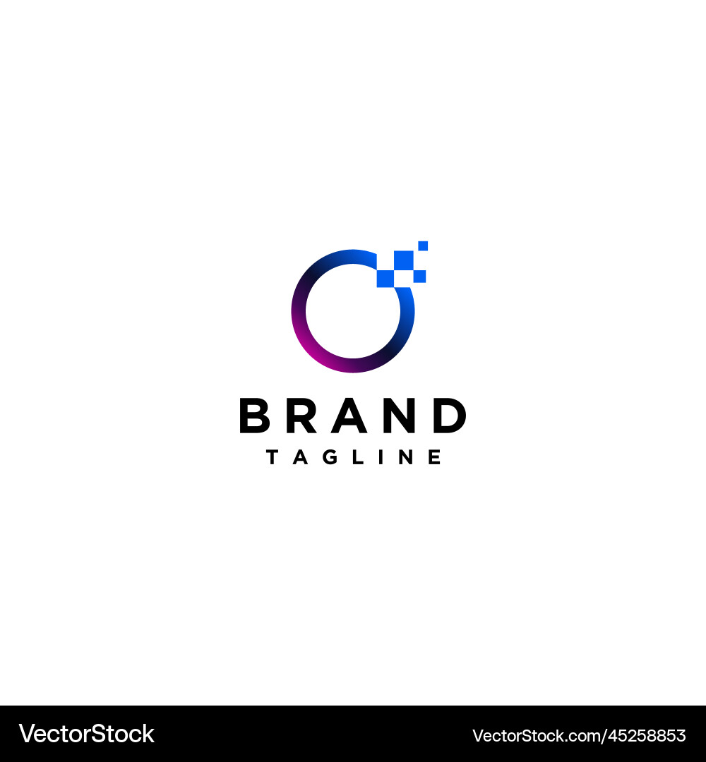 Digital Connection Circle Logo Royalty Free Vector Image