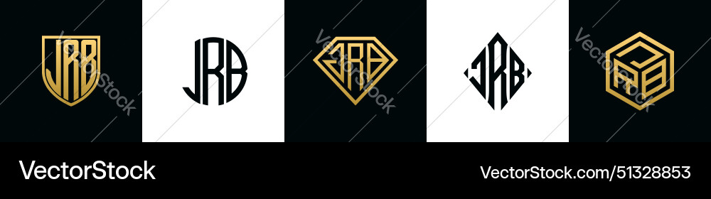 Initial letters jrb logo designs bundle Royalty Free Vector
