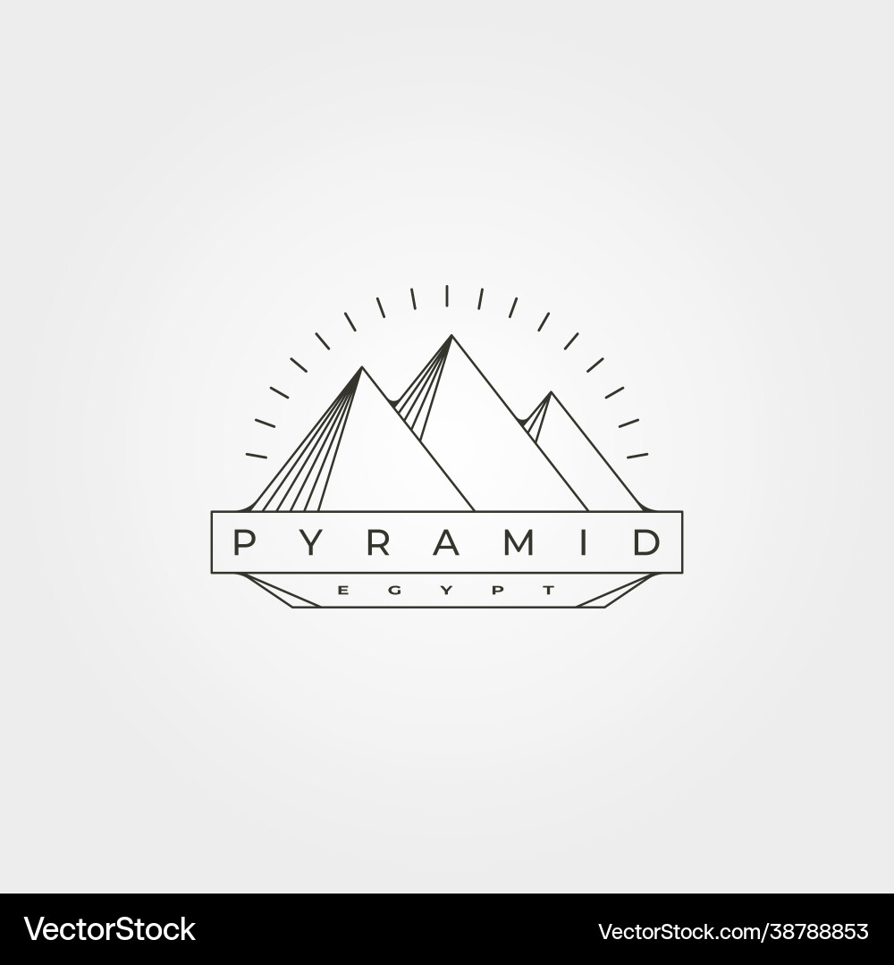 Line art pyramid logo graphic symbol design Vector Image