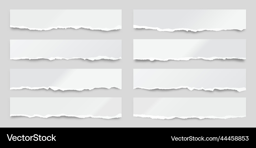 Ripped paper strips realistic crumpled Royalty Free Vector