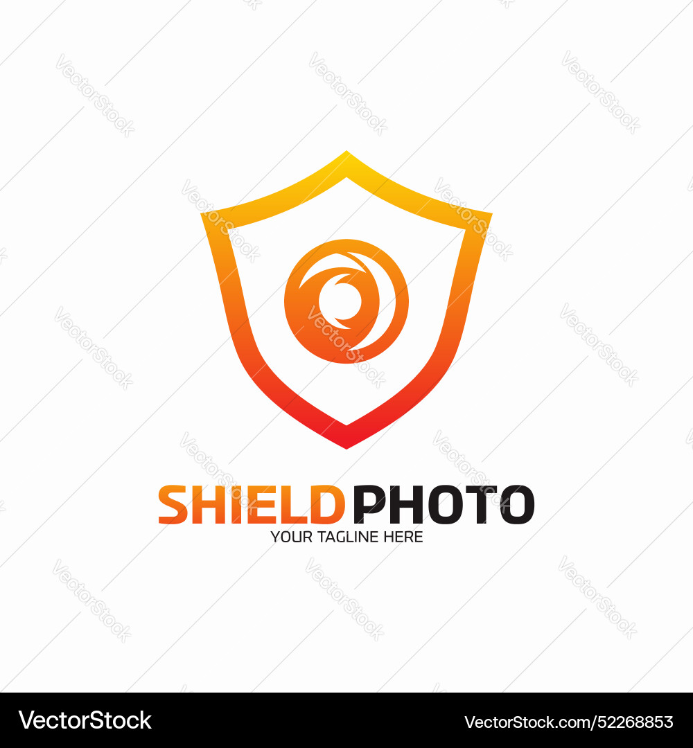 Shield photo logo element symbol template Vector Image