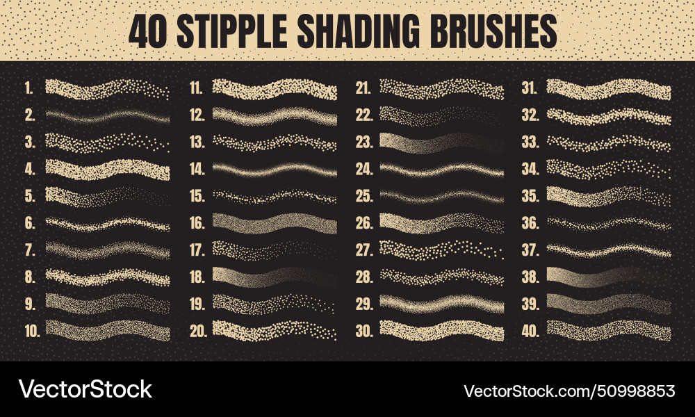 Stipple scatter brush ink drawing and texturing Vector Image