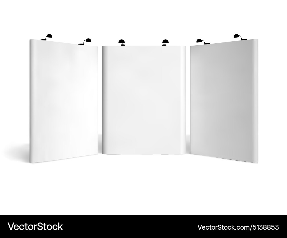 Trade show booth mock-up isolated on white Vector Image