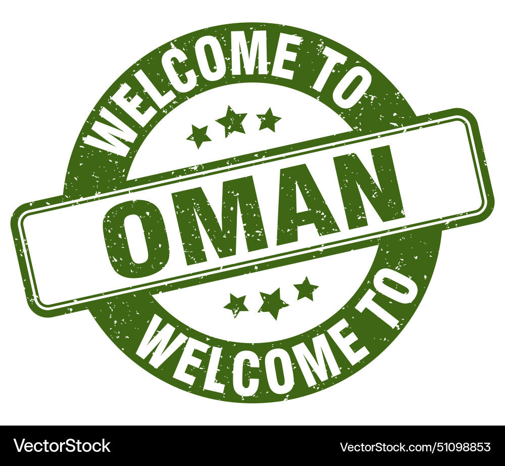 Welcome to oman stamp round sign Royalty Free Vector Image