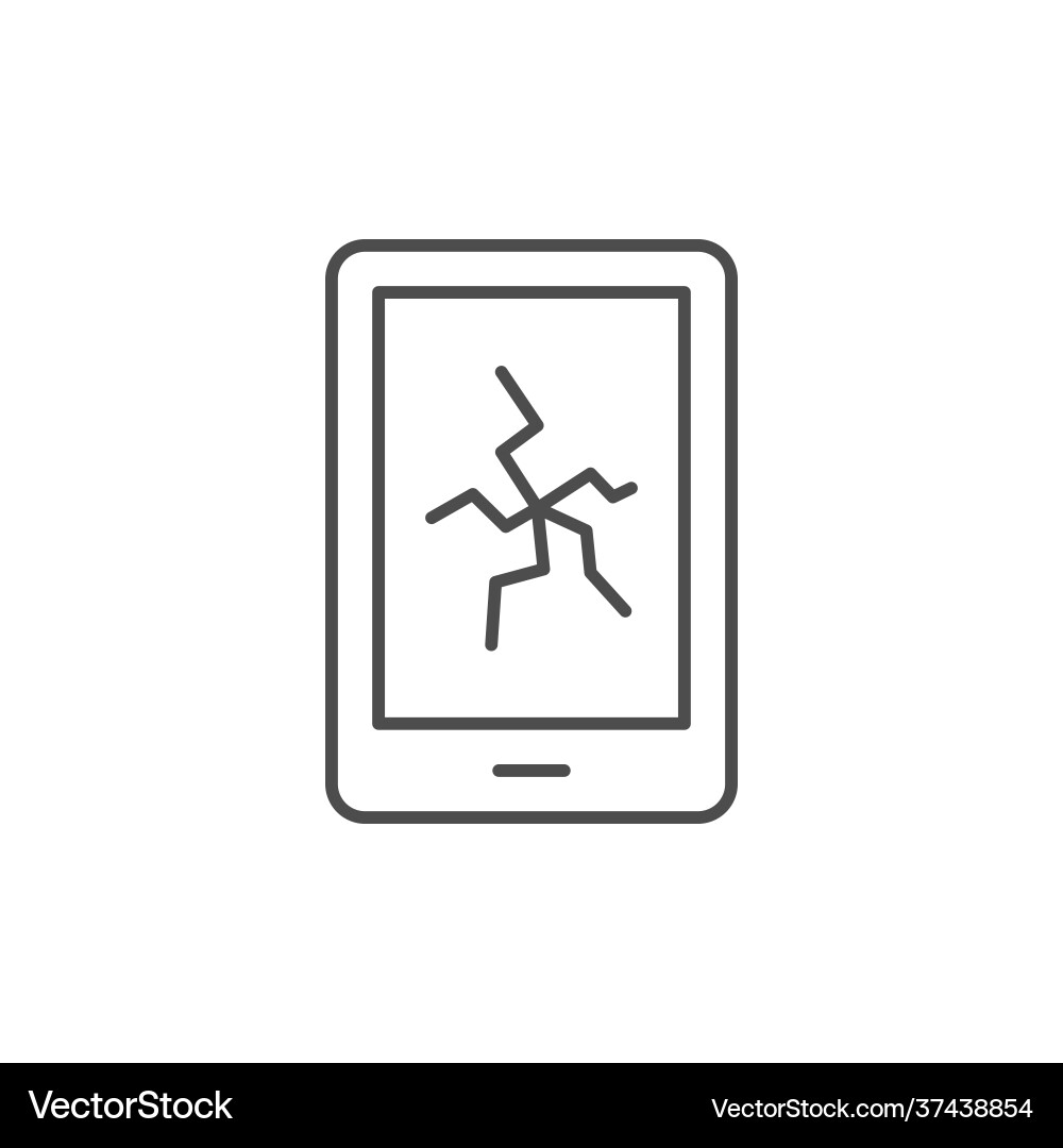 Broken device line outline icon Royalty Free Vector Image