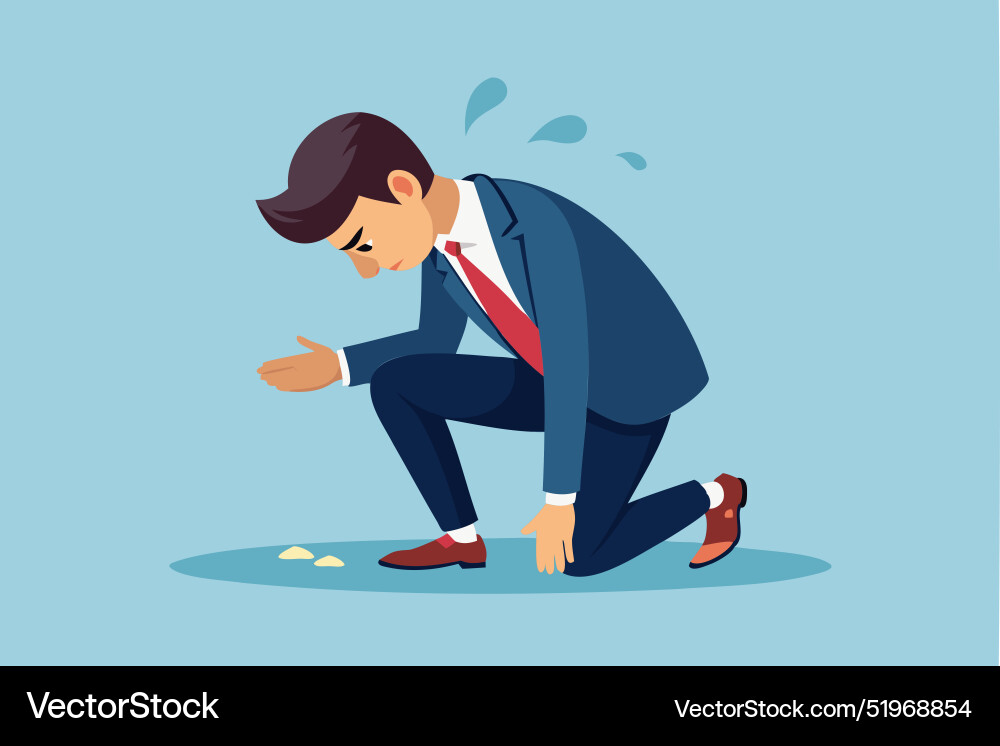 Businessman bowing in apology Royalty Free Vector Image