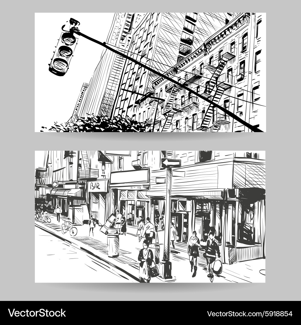 City banner design elements set Royalty Free Vector Image