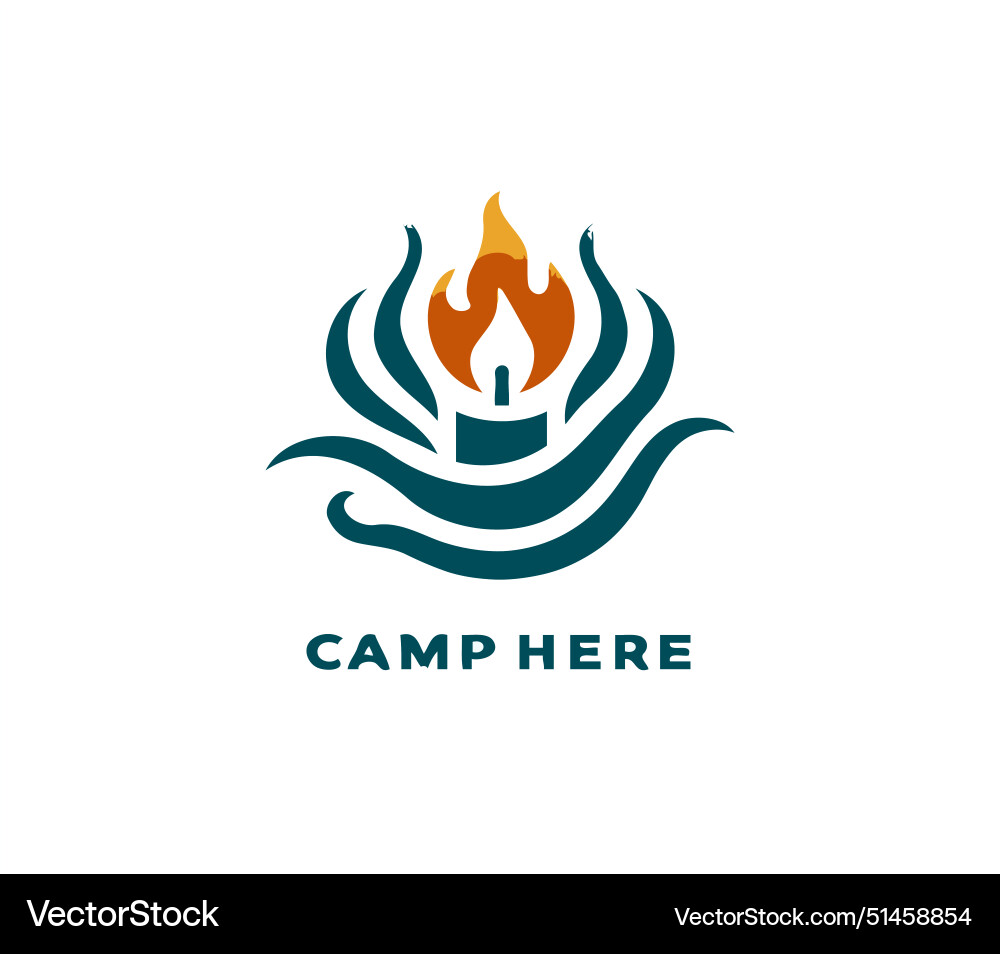 Fire candle abstract logo type design Royalty Free Vector